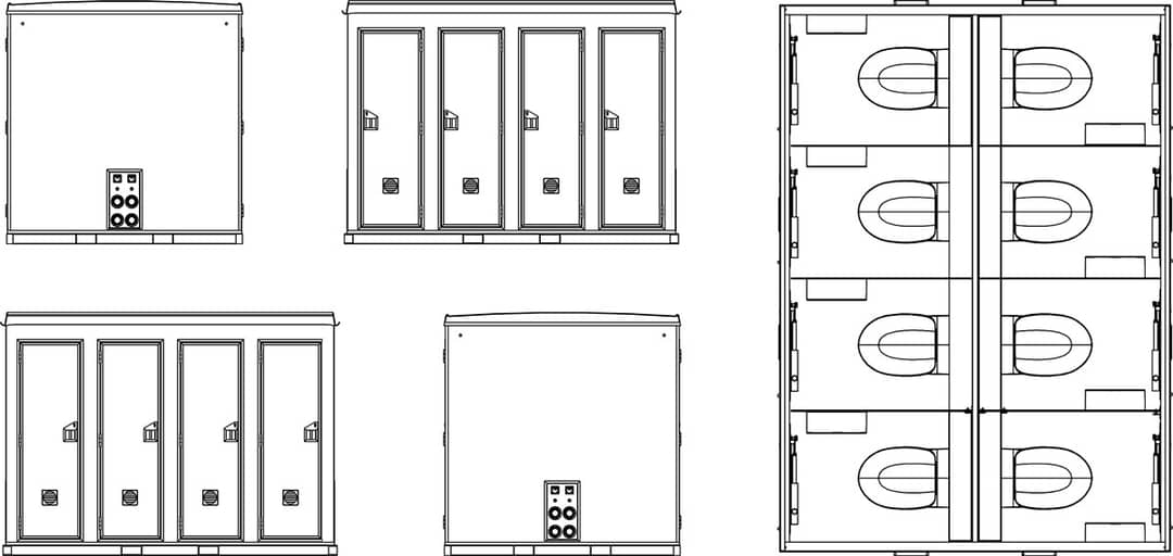 High capacity toilets for events