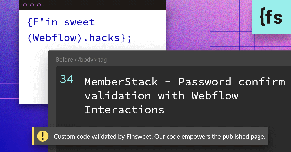 MemberStack - Password data validation with Webflow Interactions
