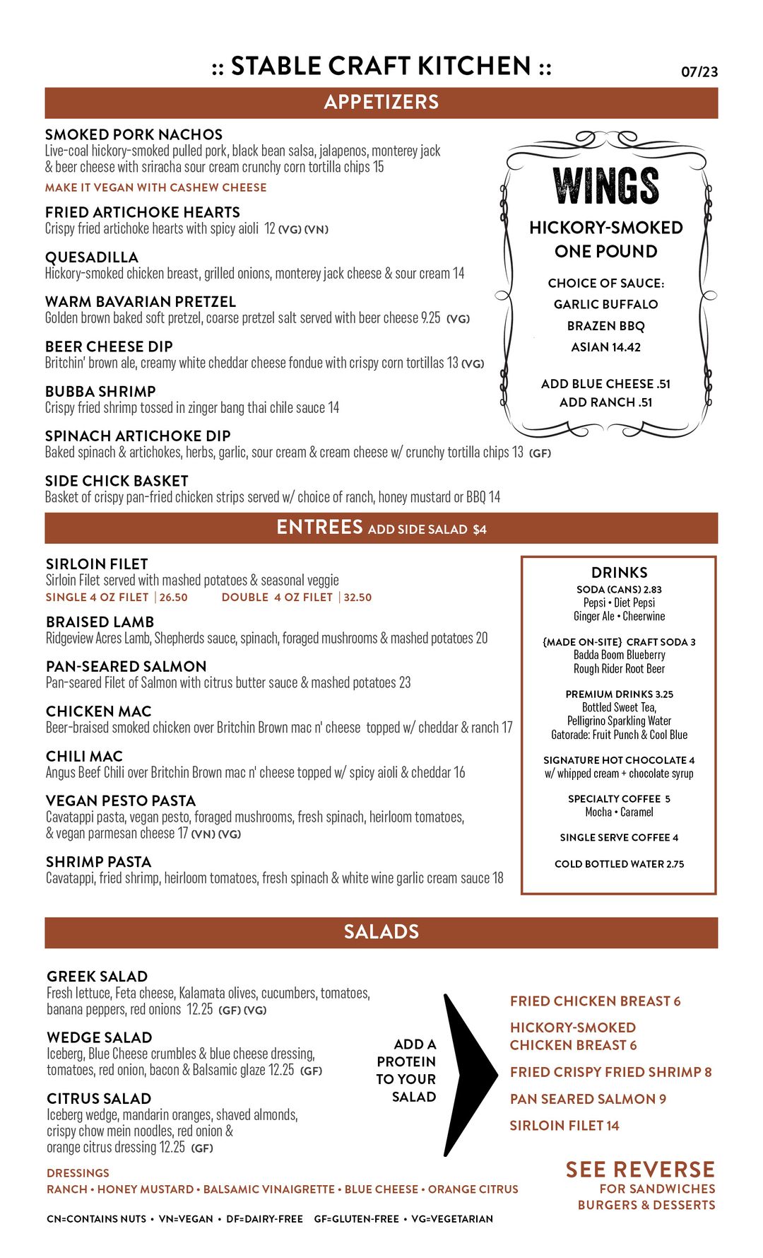 New Menu Coming