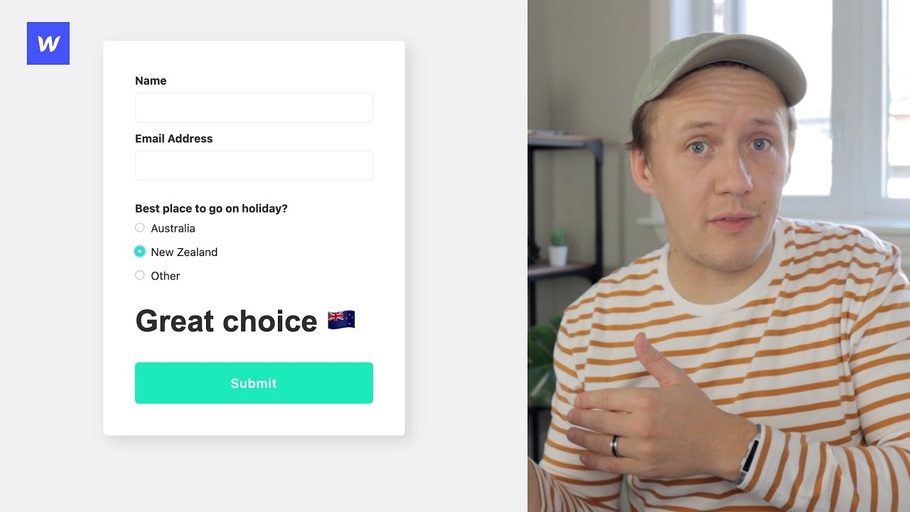 Conditional logic in Webflow forms (without plugins or custom code) | connorfinlayson.com