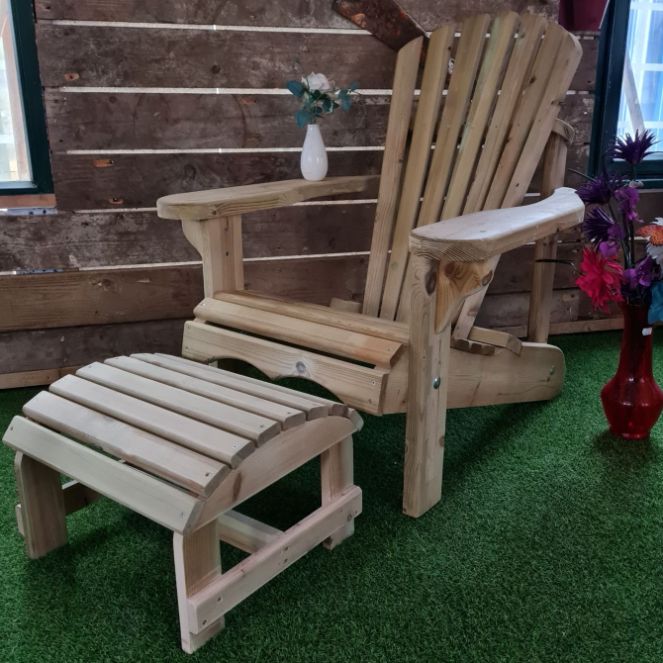Wooden Adirondack Footstool | Handmade Adirondack Furniture