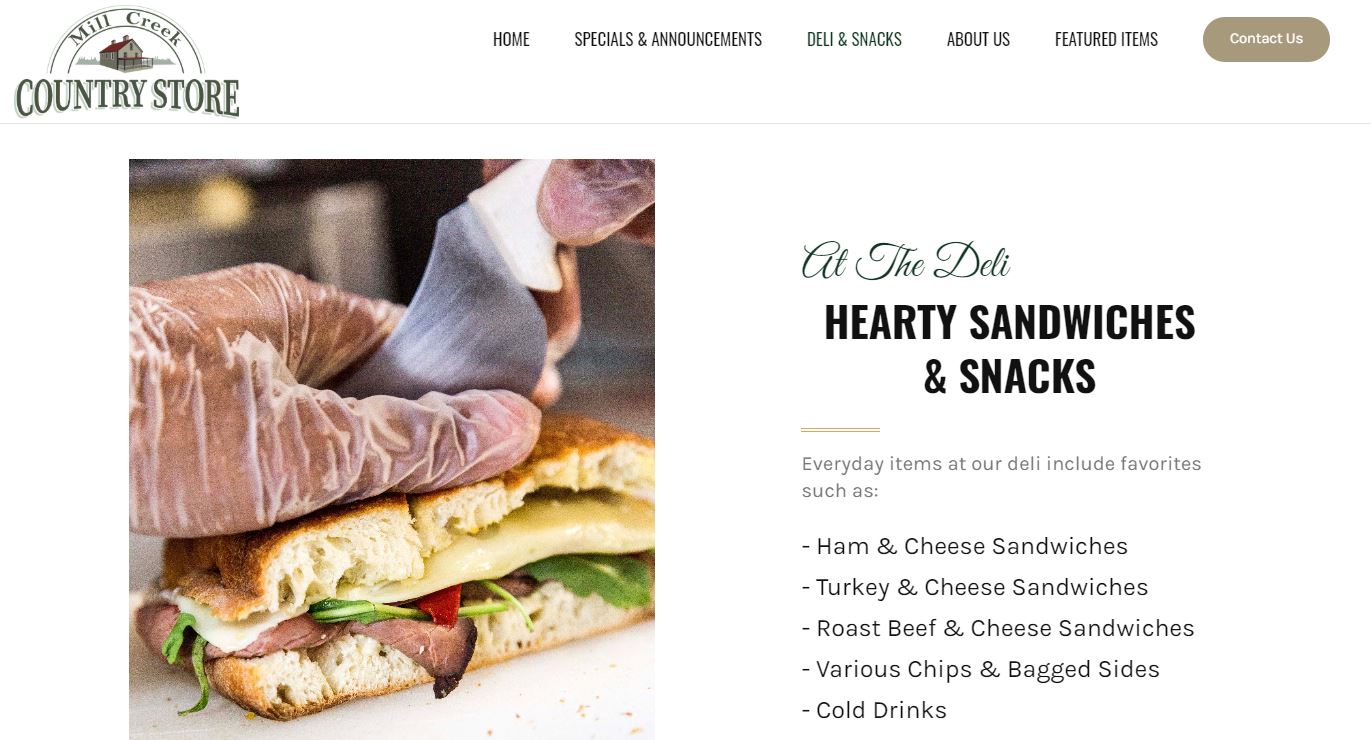 Mill Creek Country Store | Deli Sandwiches, Drinks & Snacks
