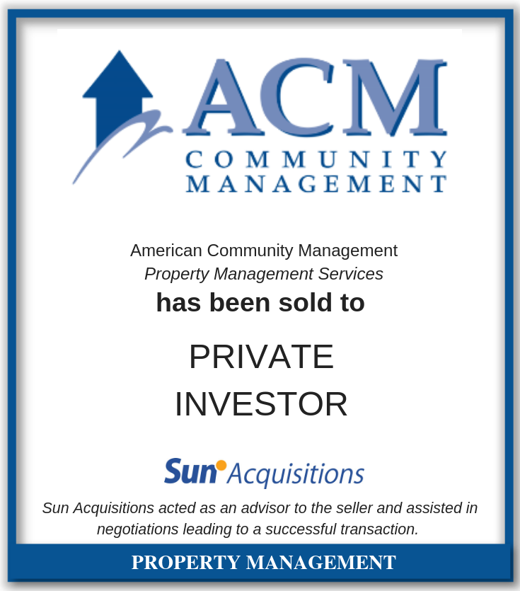 Sold Businesses | Sun Acquisitions | Chicago M&A