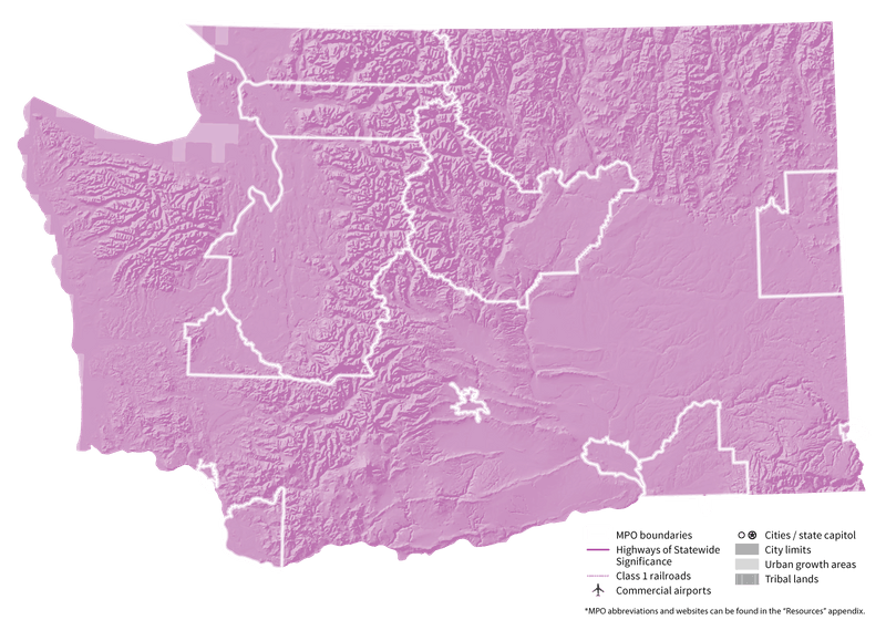 Complete Map of RTPOs & MPOs in Washington State