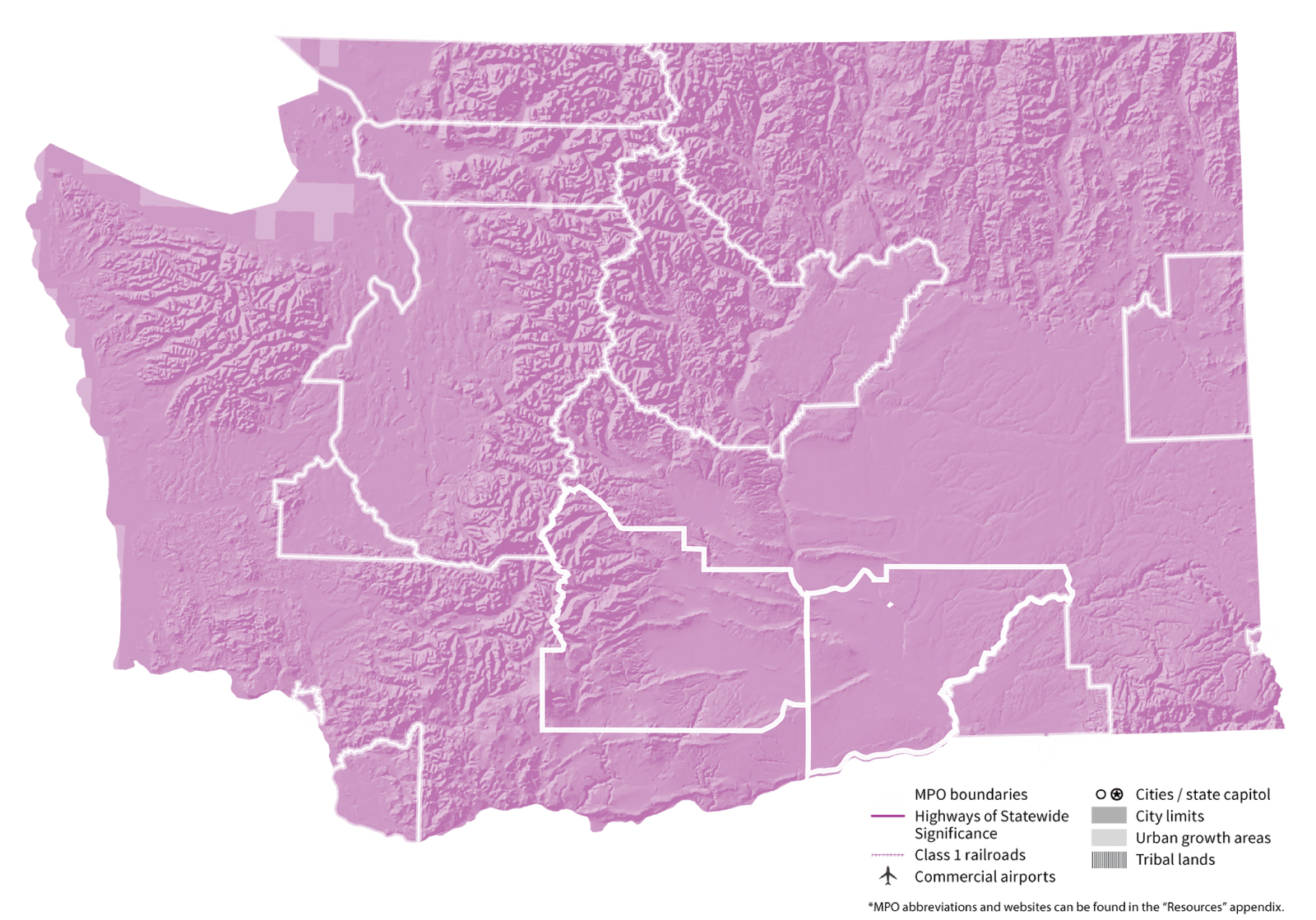 Complete Map of RTPOs & MPOs in Washington State