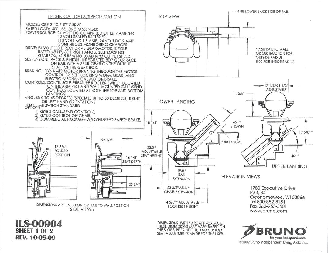 Bruno Elite Curve CRE-2110 Stairlift | Access Solutions, Inc.