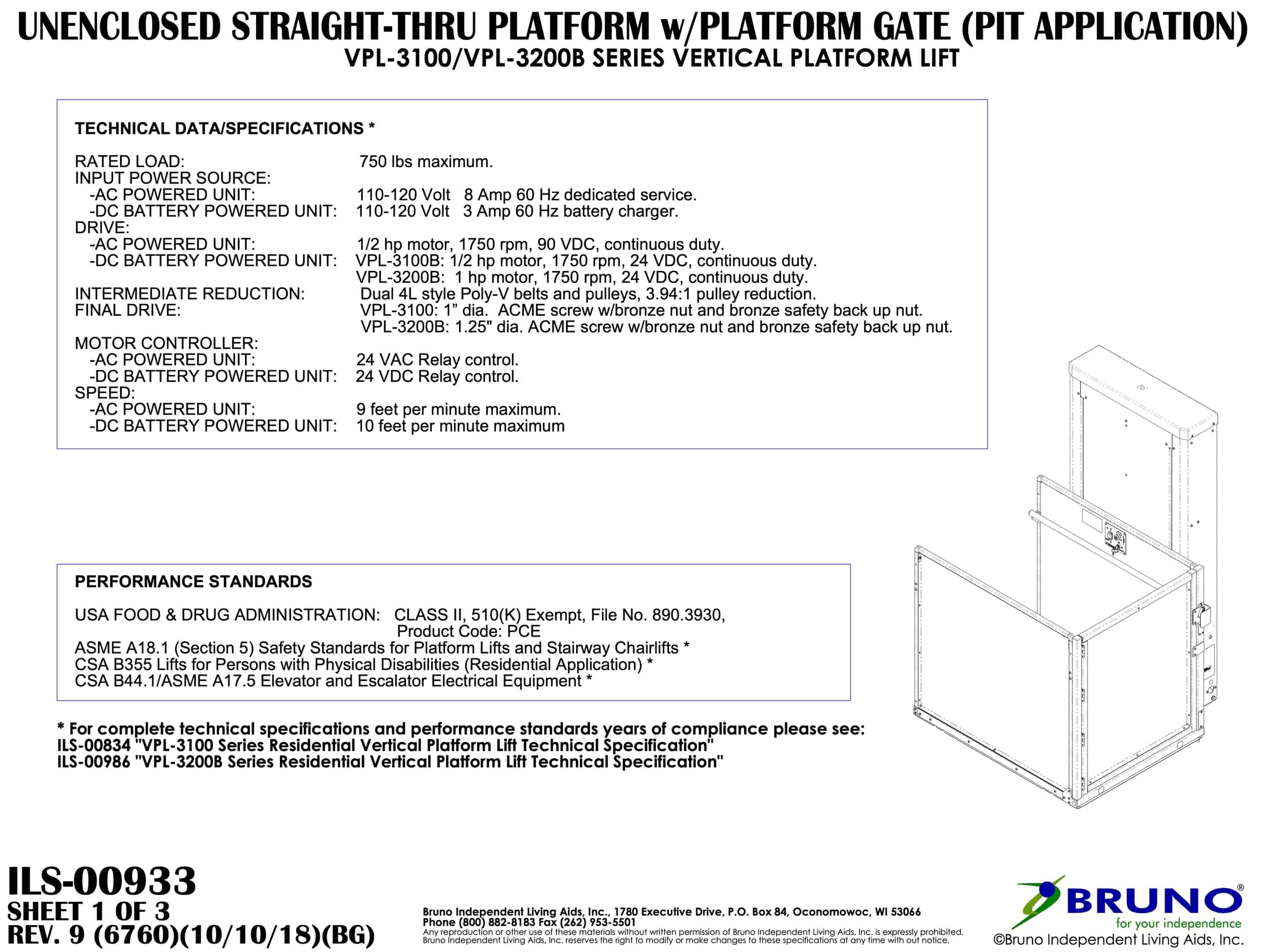 Bruno VPL-3100/VPL-3000B | Access Solutions Inc.