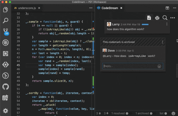 CodeStream v0.52 - New Codemarks View Gets Even Better!