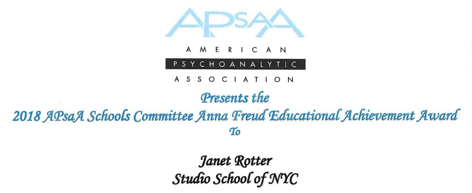 The Studio School | APSAA Award
