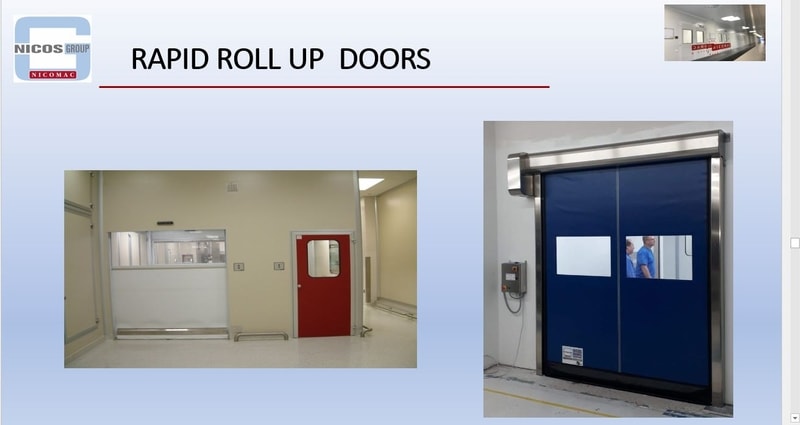 GMP Rapid roll up doors for cleanrooms