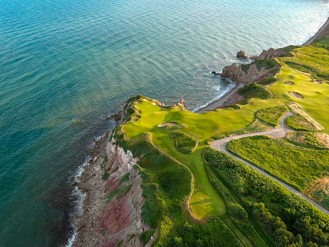 Cabot Cliffs - Holes 15 & 16 - Framed Photo | Home in Two Golf