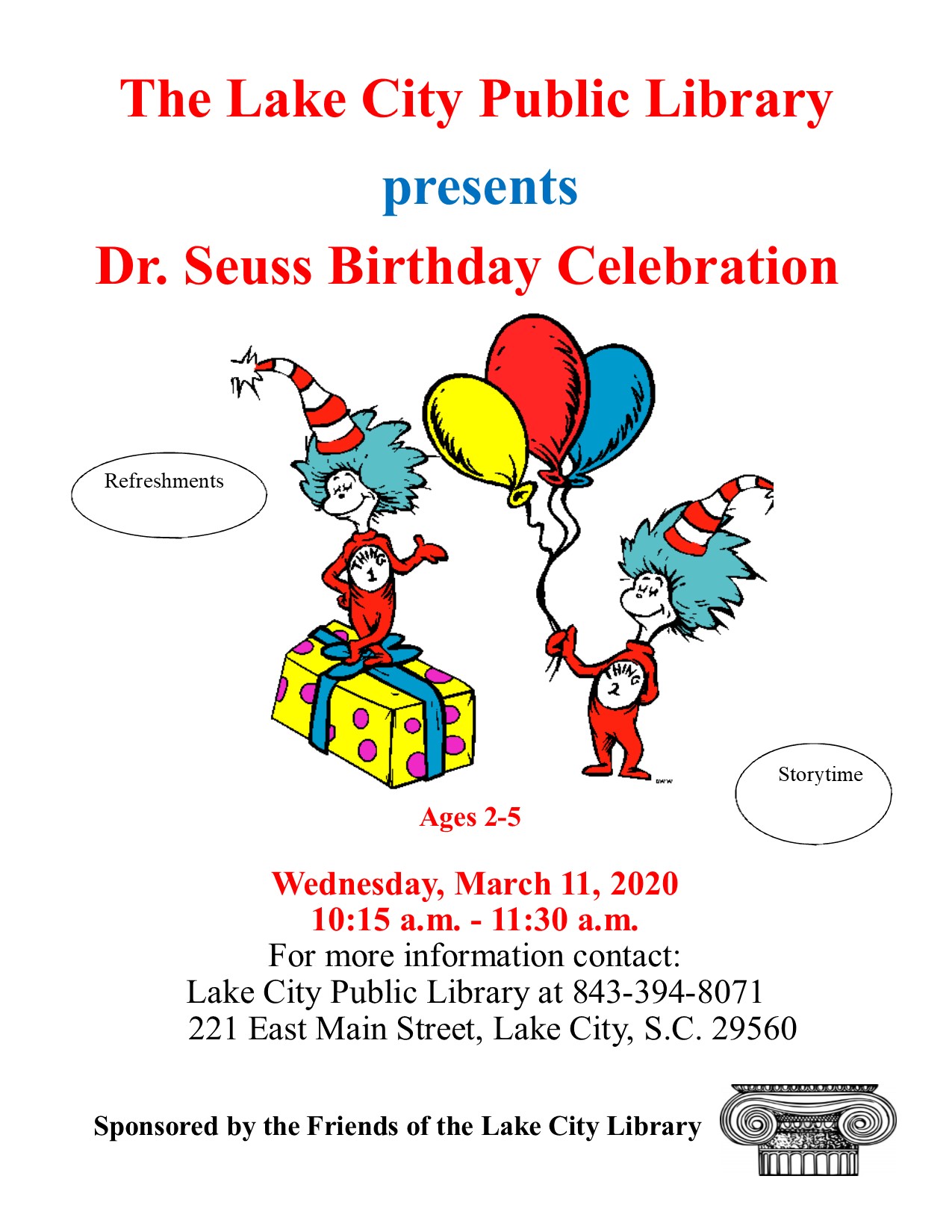 Visit Lake City, SC - Festivals & Events: Dr. Seuss Birthday Celebration