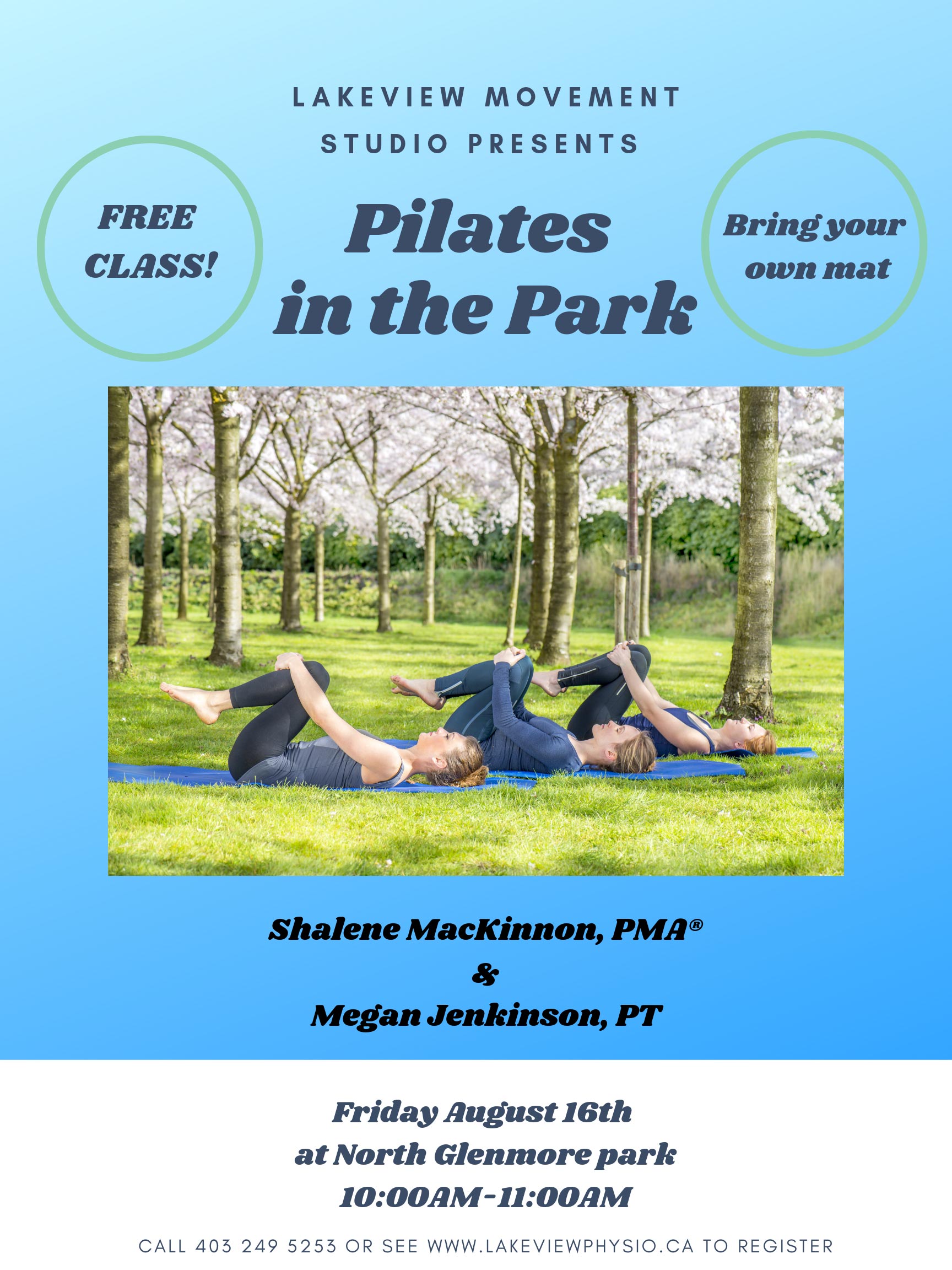 Pilates In The Park Workshop - Lakeview Physio in Calgary, AB