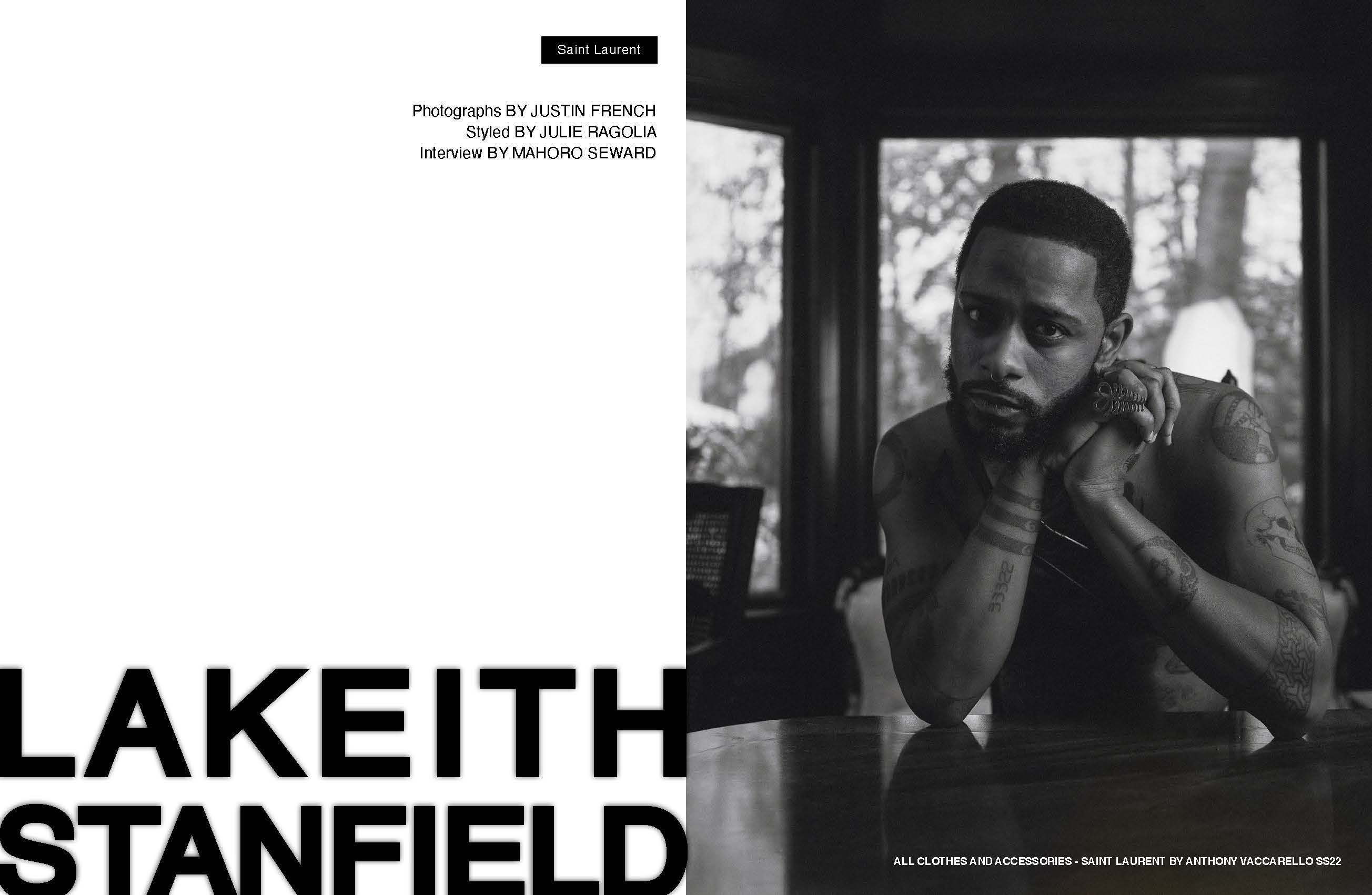LaKeith Stanfield wears Saint Laurent by Justin French, Replica Man