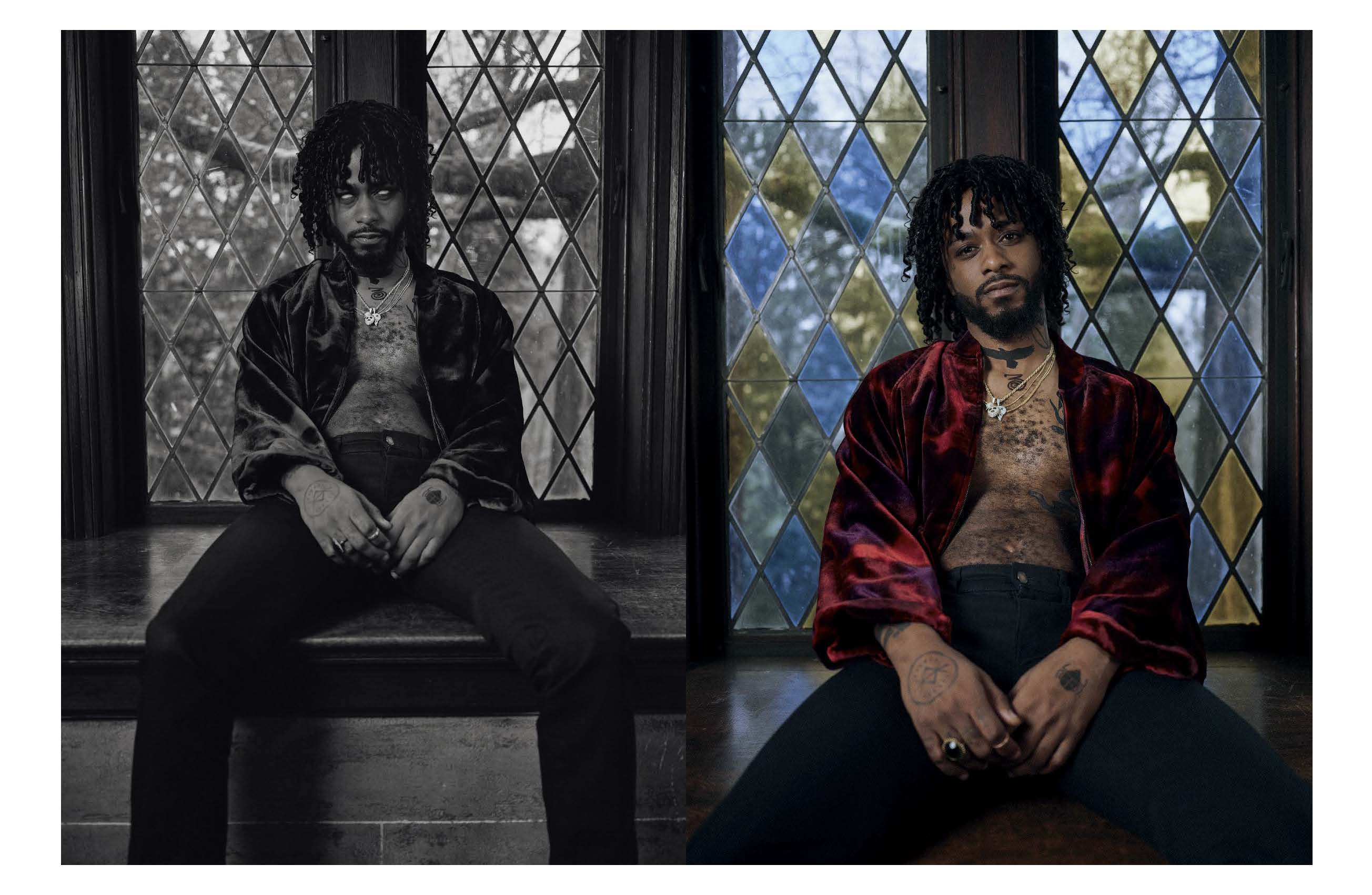LaKeith Stanfield wears Saint Laurent by Justin French, Replica Man