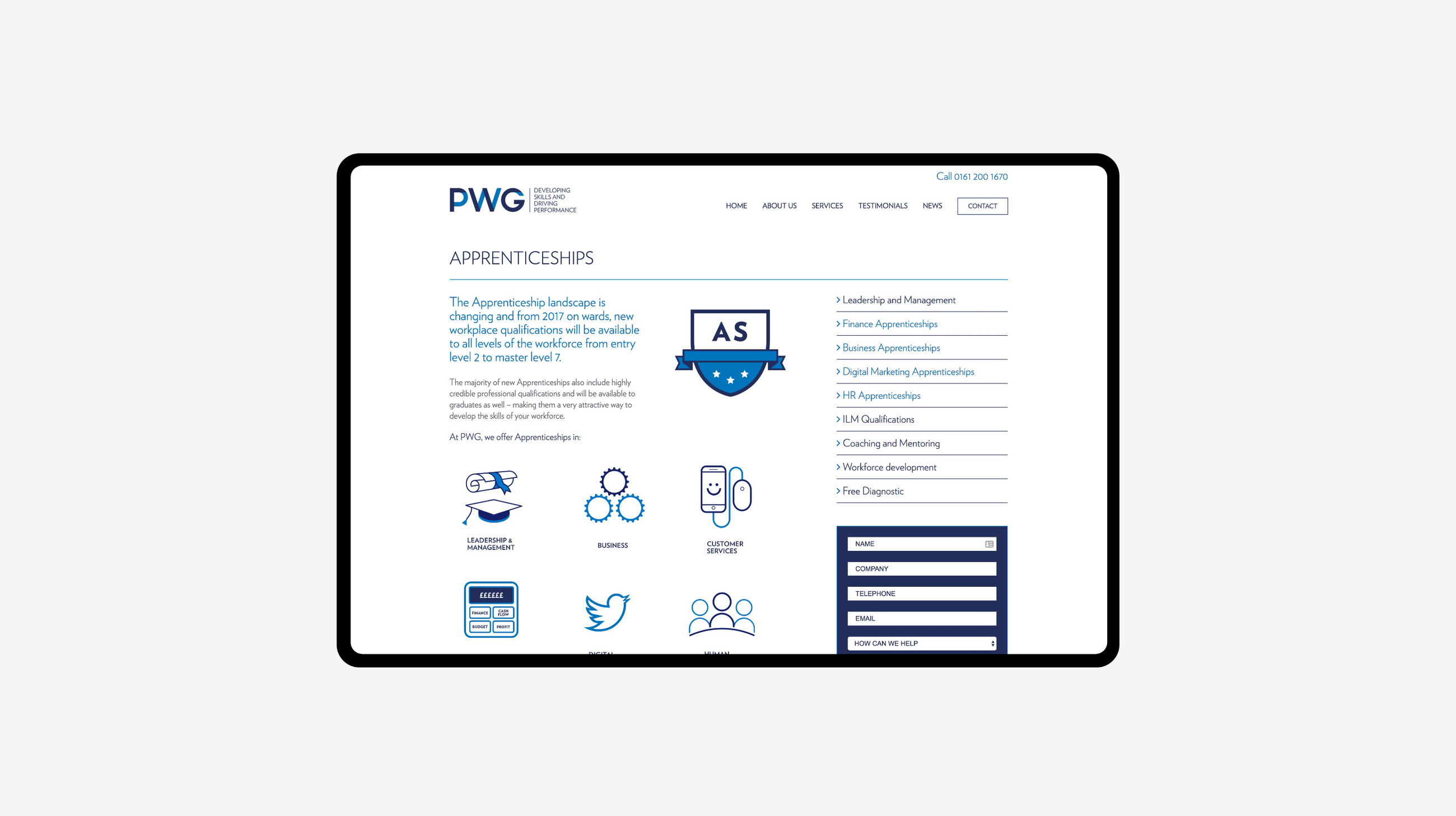 PWG Training - brand identity and graphic design