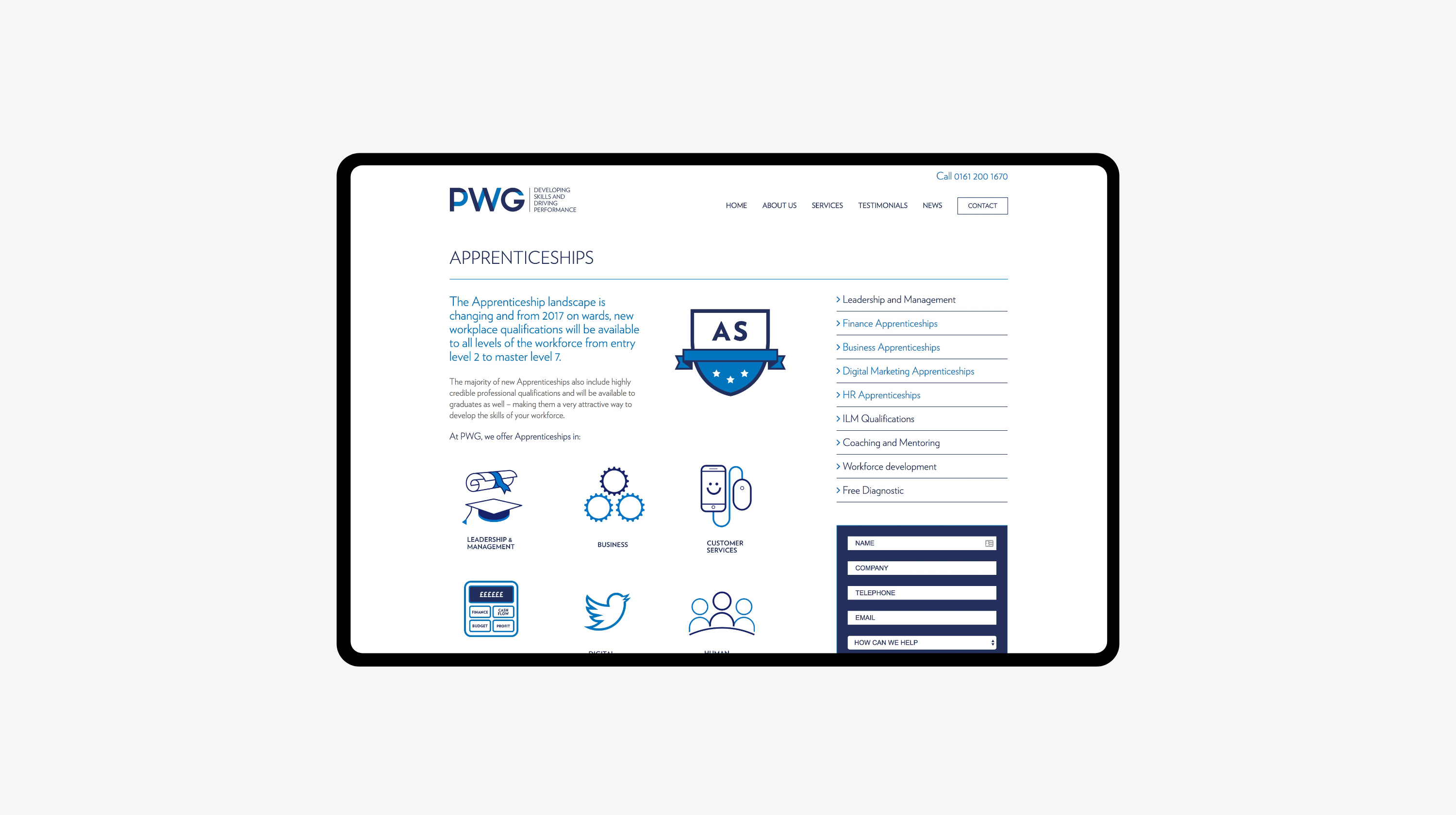 PWG Training - brand identity and graphic design