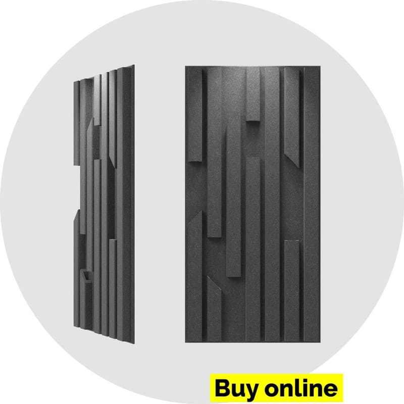 Acoustic Panel - with Bars - Slate on Slate - - Acoustic Panel - with ...