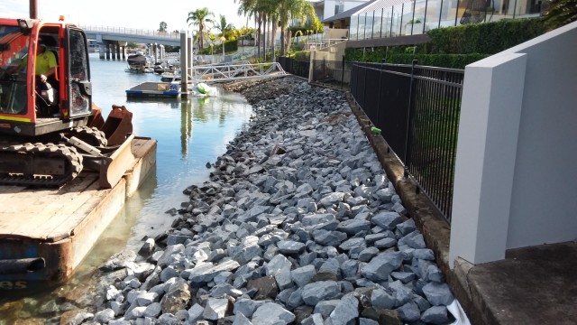 Rock Armouring Runaway Bay | Project By Gold Coast Barges