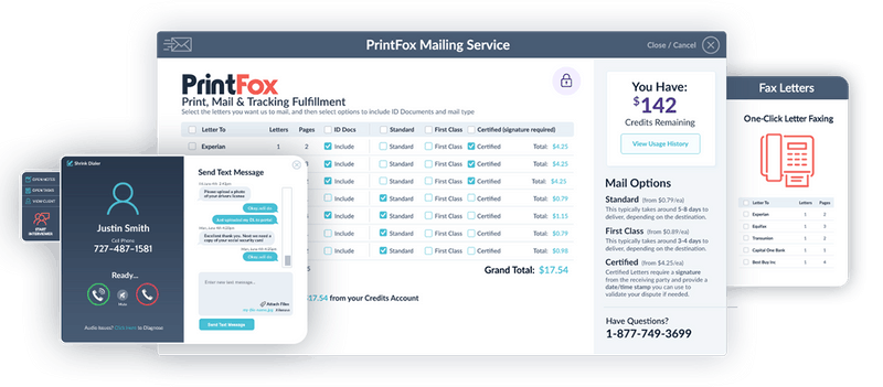 DisputeFox - Dispute Letters Print and Mail Service plus Faxing