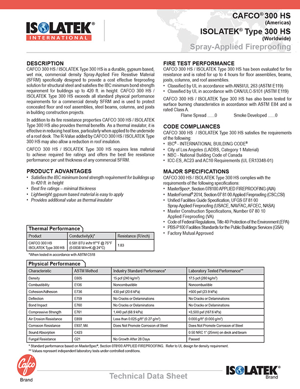 Isolatek Type 300 HS from Swart & Sons