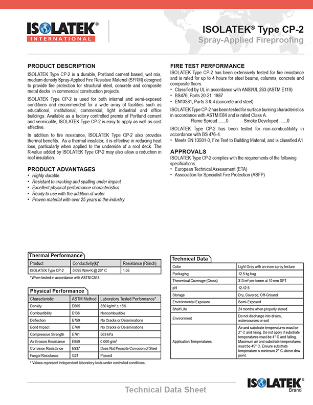 Isolatek Type CP-2 from Swart & Sons