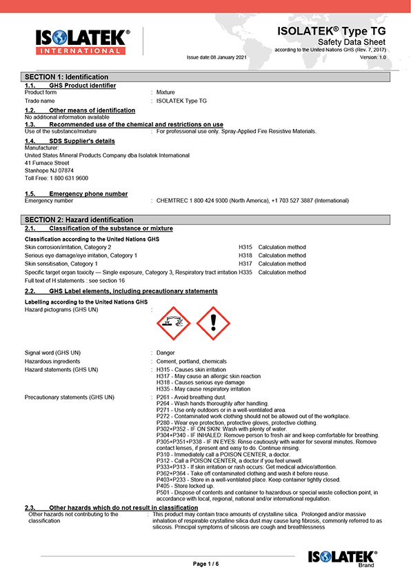 Isolatek Type M-II from Swart & Sons