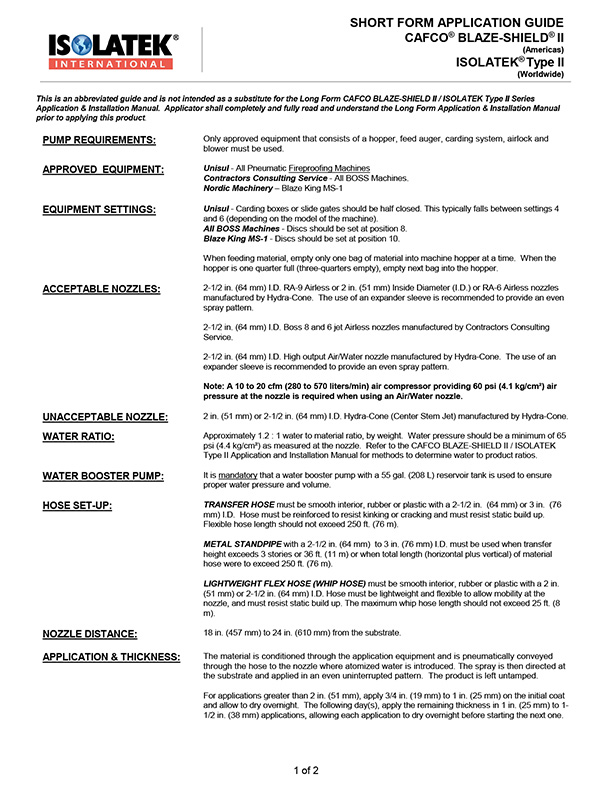 Isolatek Type II from Swart & Sons
