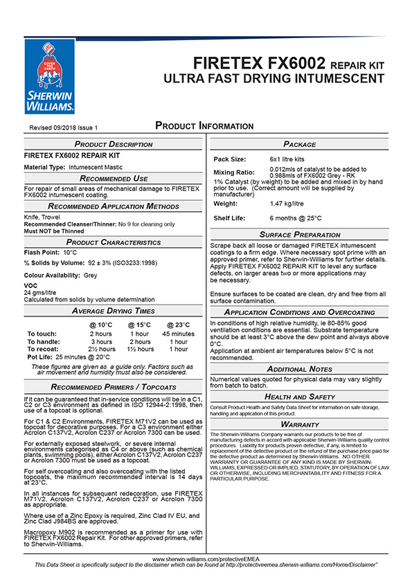 Firetex FX6002 from Swart & Sons