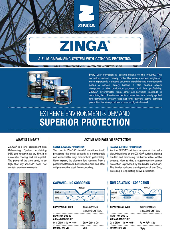 Zinga film galvanising system from Swart & Sons