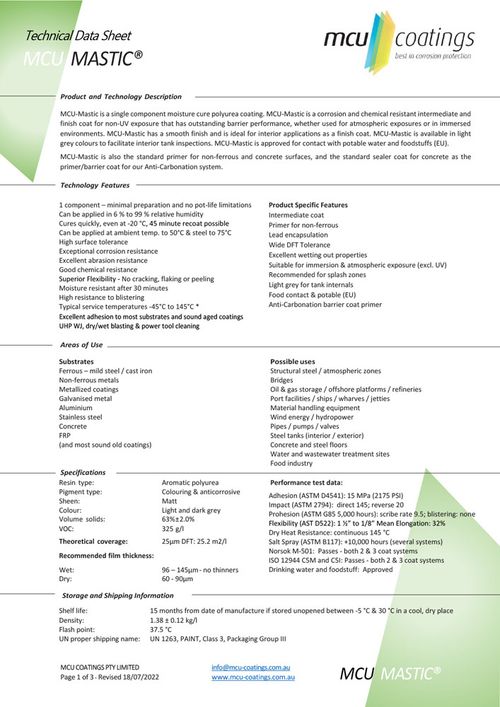 MCU-Mastic from Swart & Sons