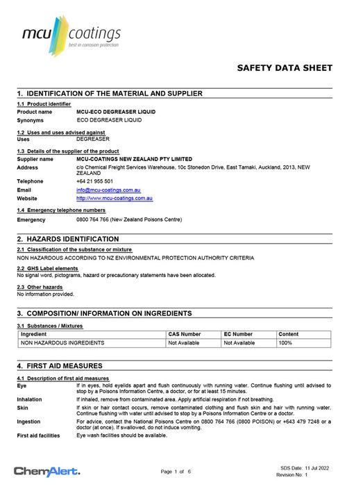 MCU-Ecodegreaser from Swart & Sons
