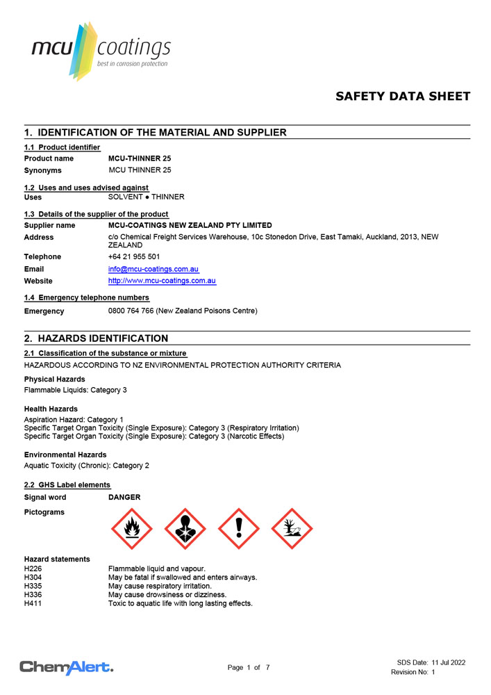 MCU-Thinners from Swart & Sons