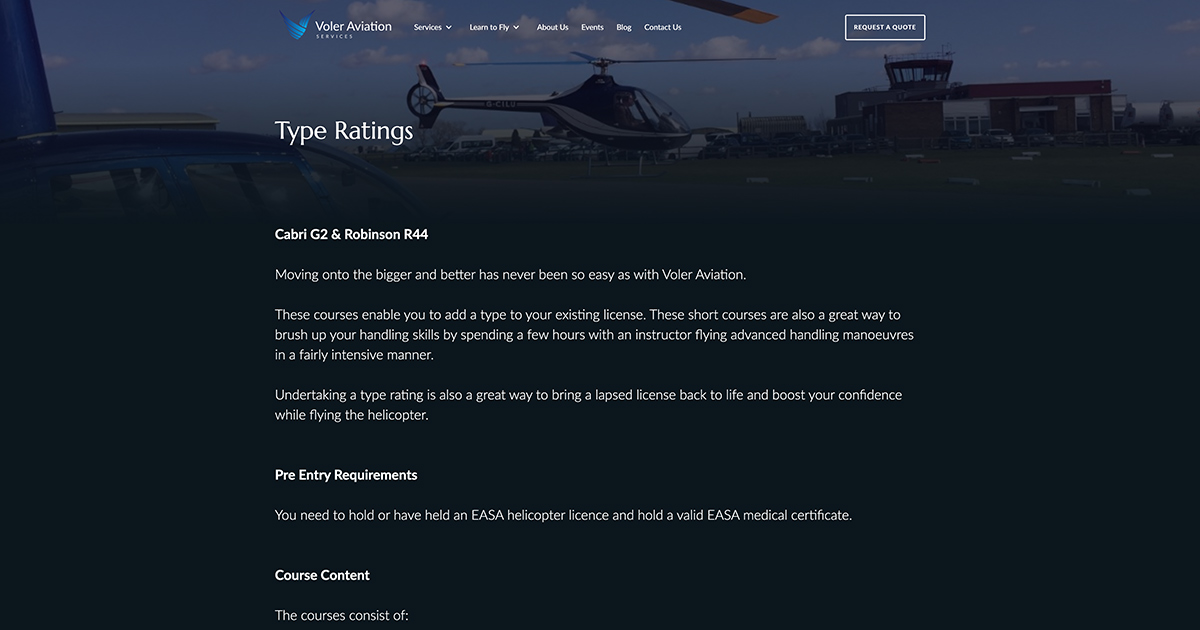 Type Ratings Courses | Voler Aviation