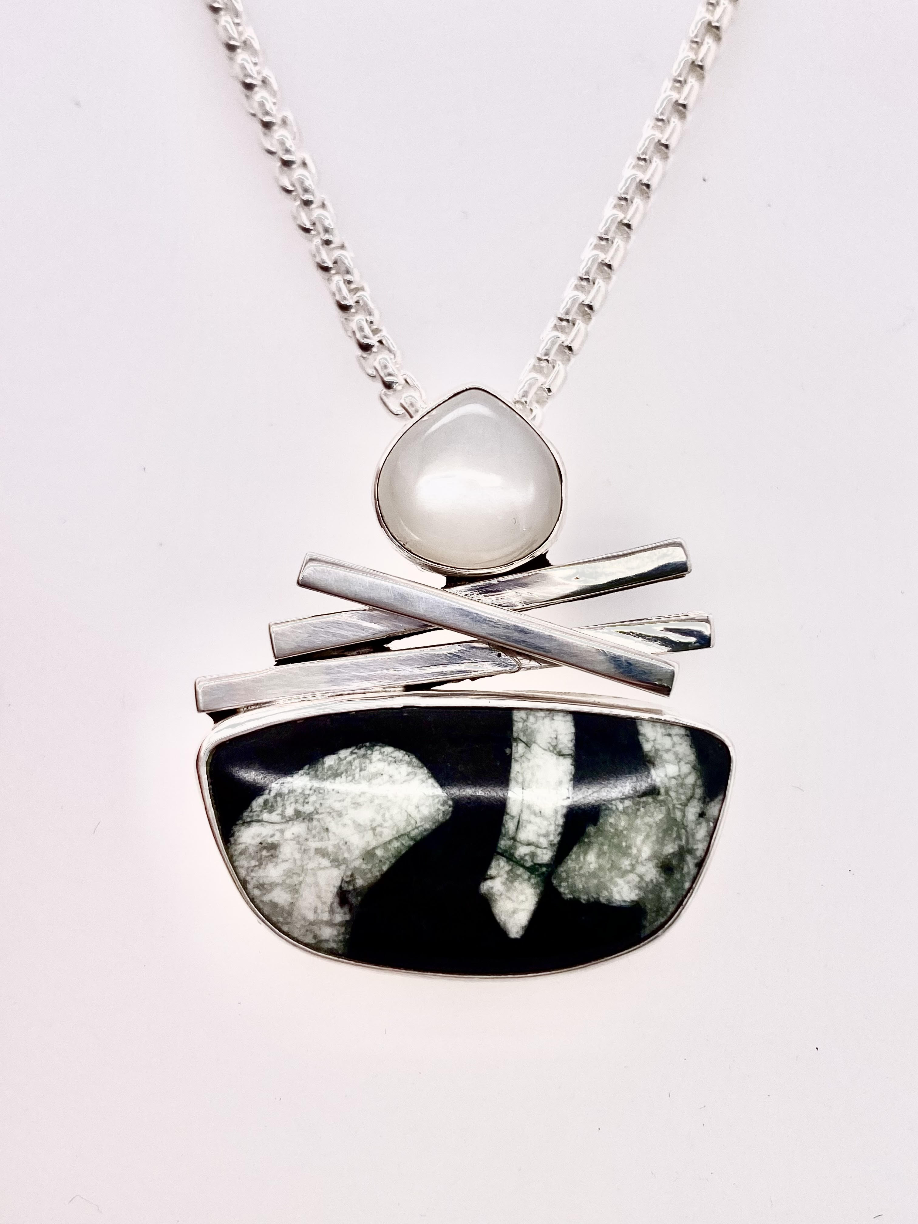 Chinese Writing Stone Pendant