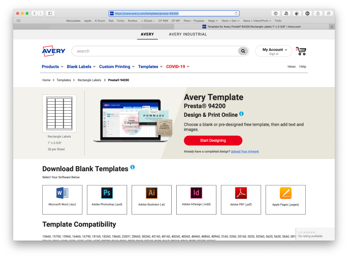 Avery Label Template 15660