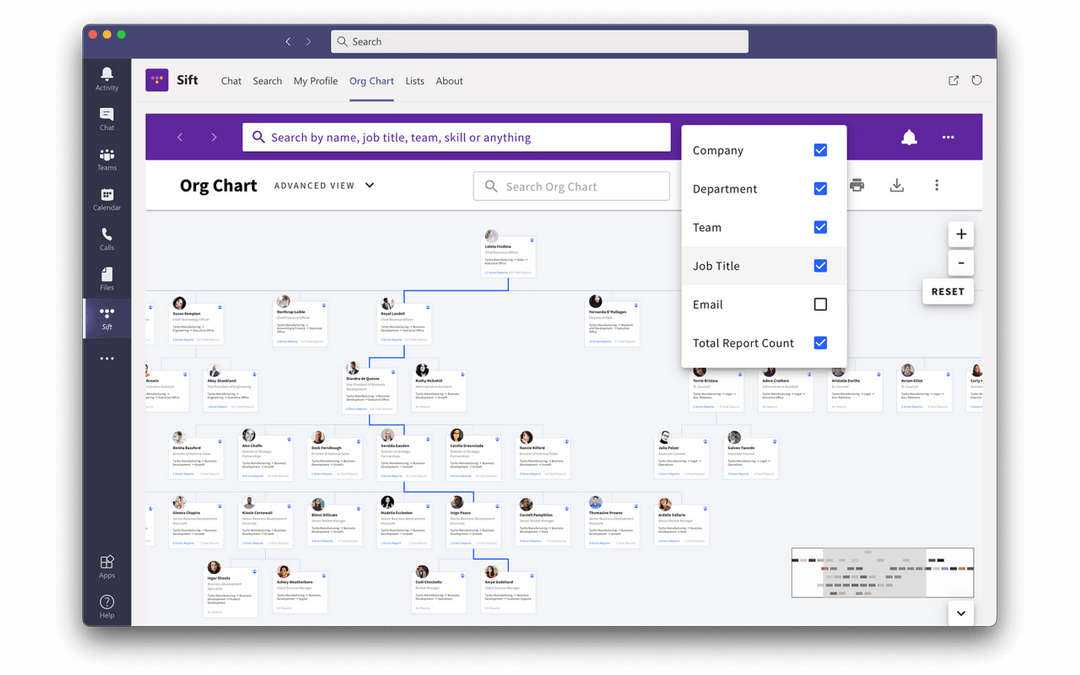 Sift | Enhanced Microsoft Teams Org Chart and Employee Directory