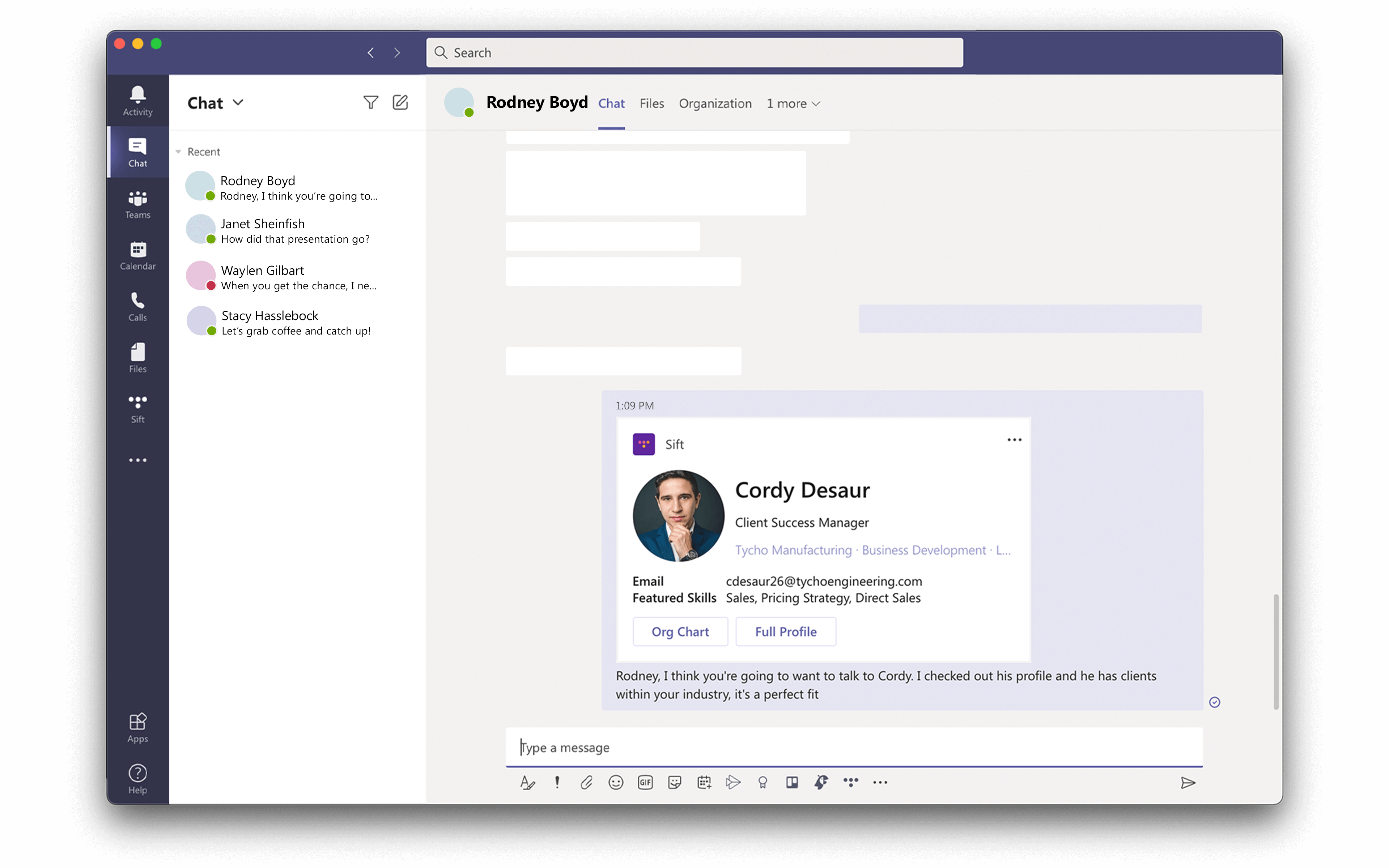 Sift | Enhanced Microsoft Teams Org Chart and Employee Directory