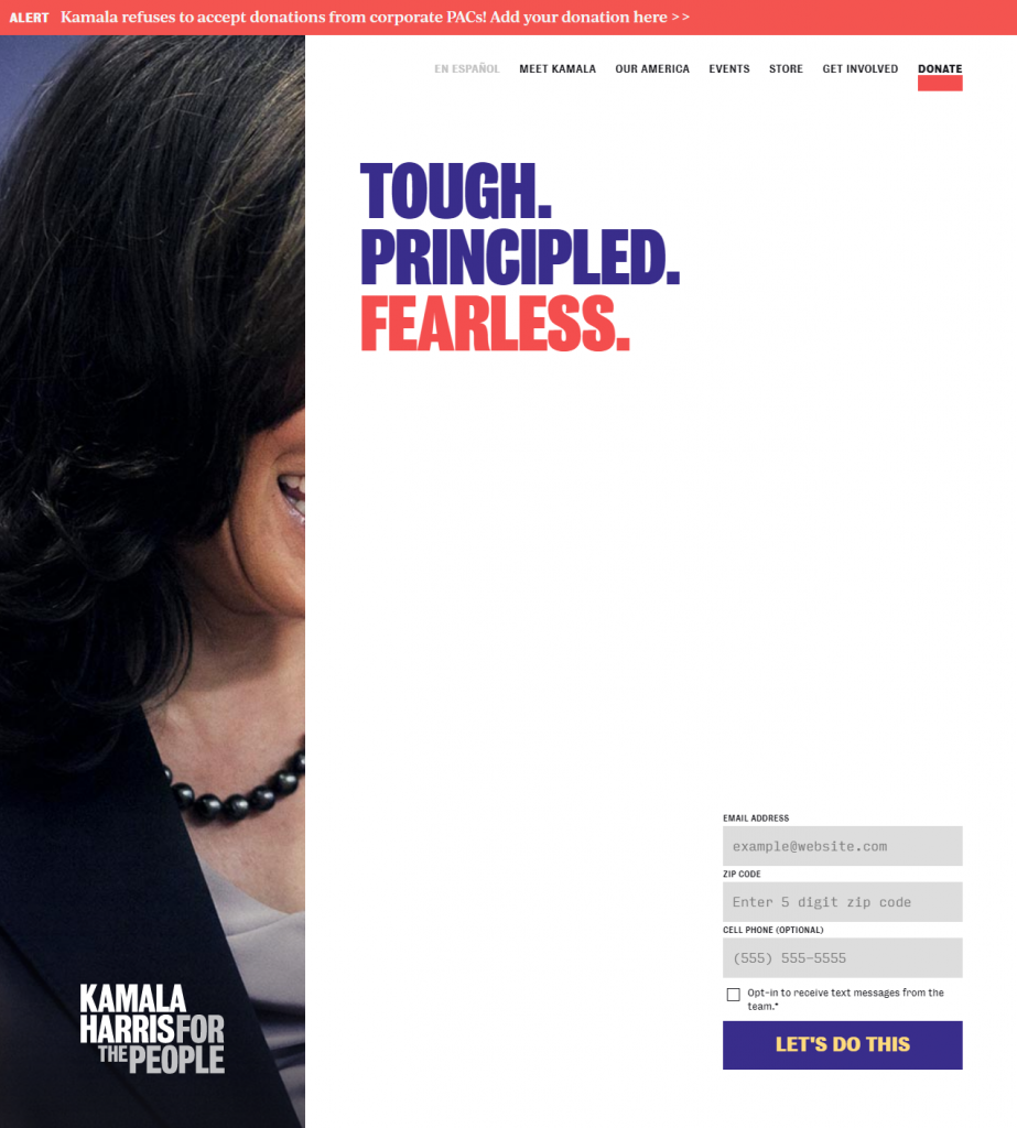 June 2019 Homepage Snapshot: Senator Kamala Harris