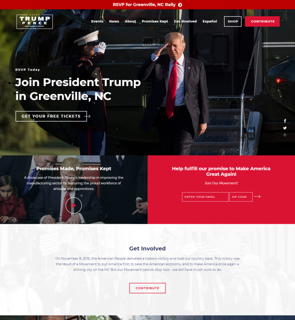 Homepage Snapshot for July 5, 2019: President Donald J. Trump