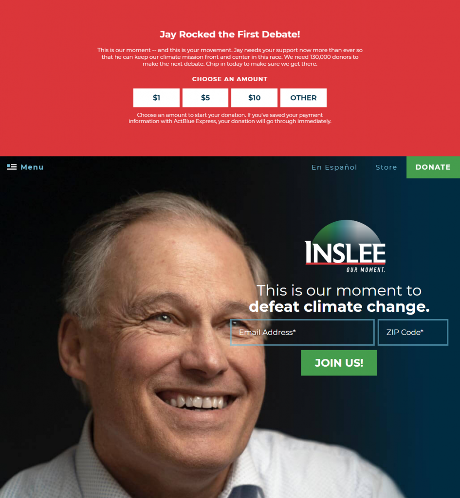 Homepage Snapshot for July 5, 2019: Governor Jay Inslee