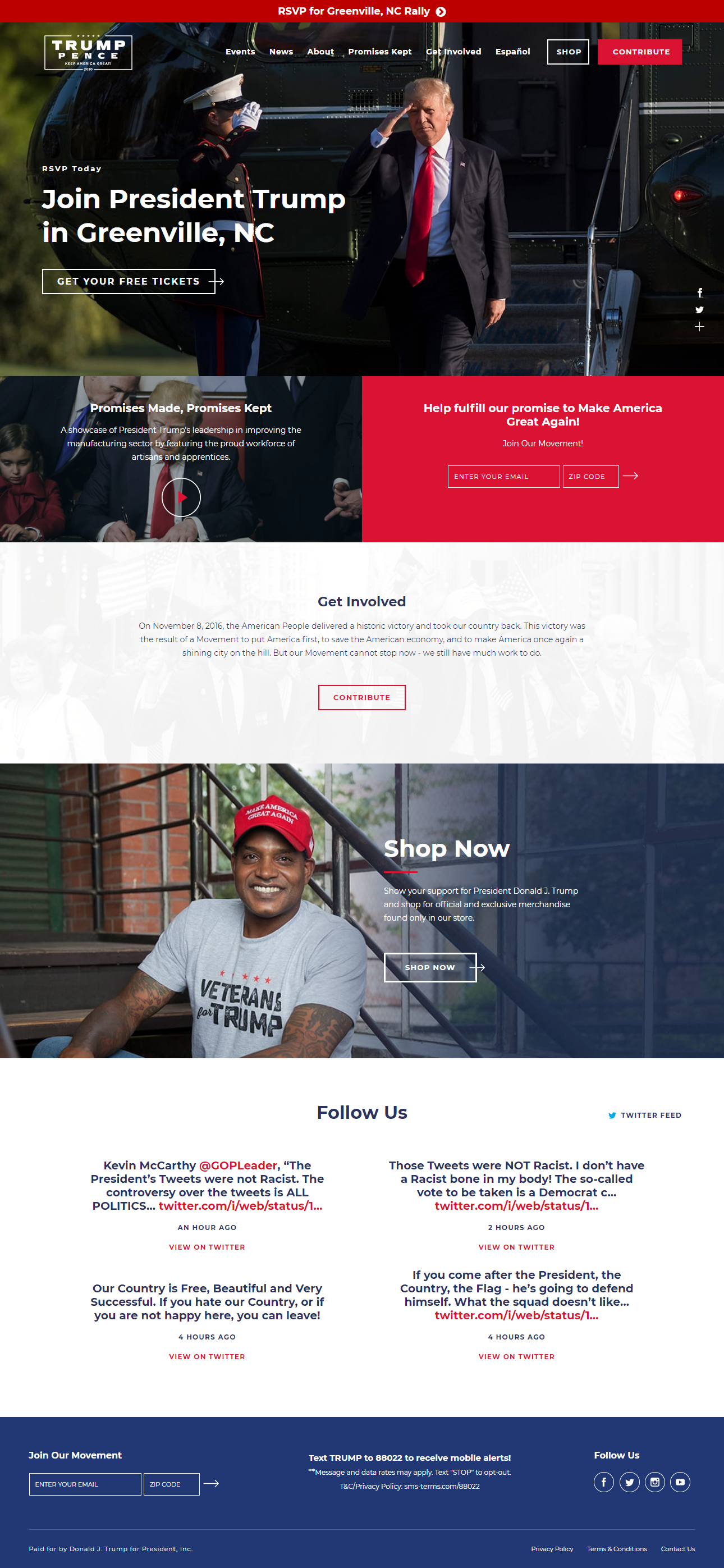 How Presidential Campaign Homepages Ask for Donations: 07/17/2019 Edition