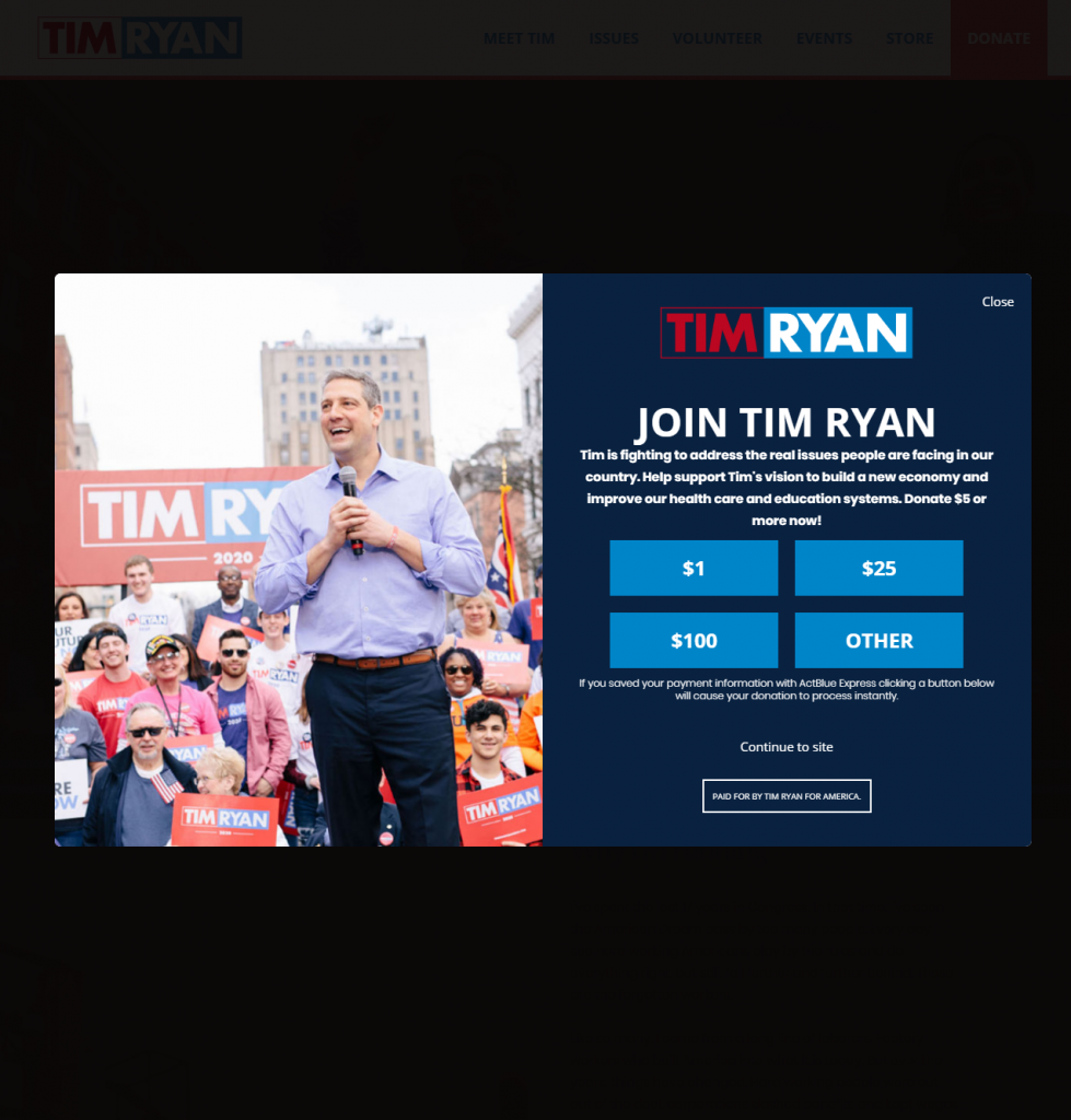 Homepage Snapshot for August 1, 2019: Representative Tim Ryan