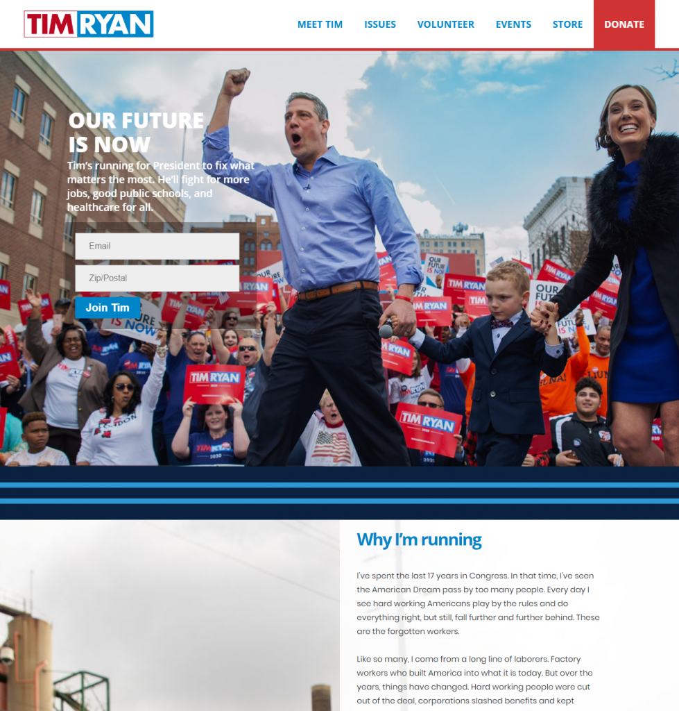 Homepage Snapshot for August 1, 2019: Representative Tim Ryan