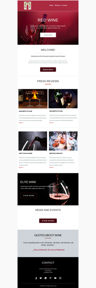 Wine Email Template Unlayer