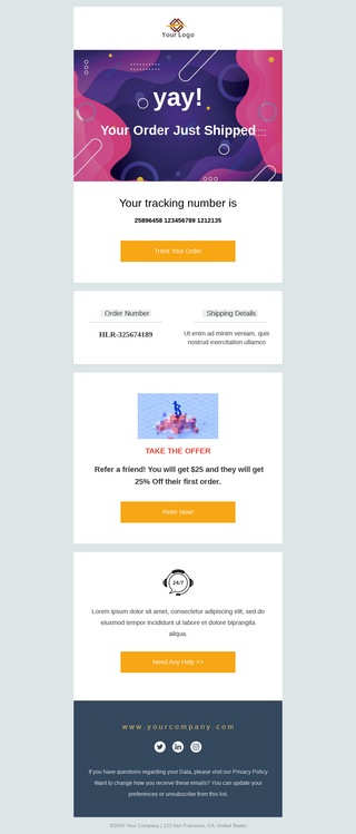 Free Delivery Email Templates | Unlayer