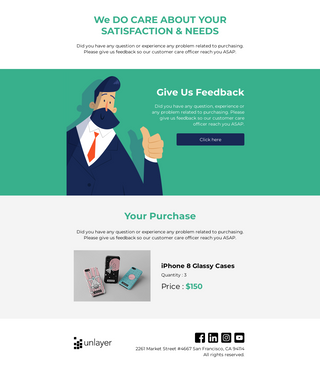 Customer Feedback Email Template | Unlayer