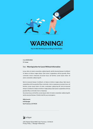 Free Email Templates for Warning | Unlayer