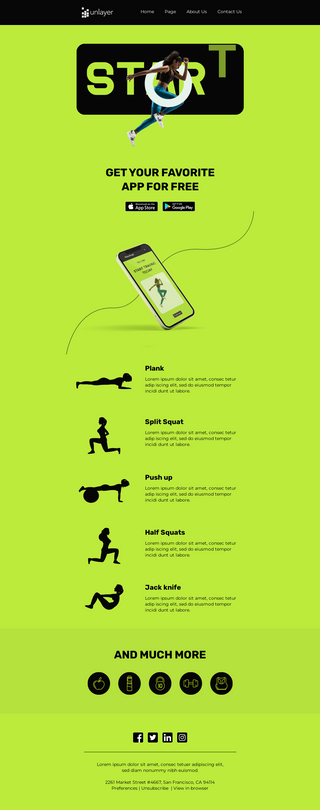 App Promo Email Template Unlayer