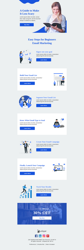 Beginners Guide Email Template | Unlayer